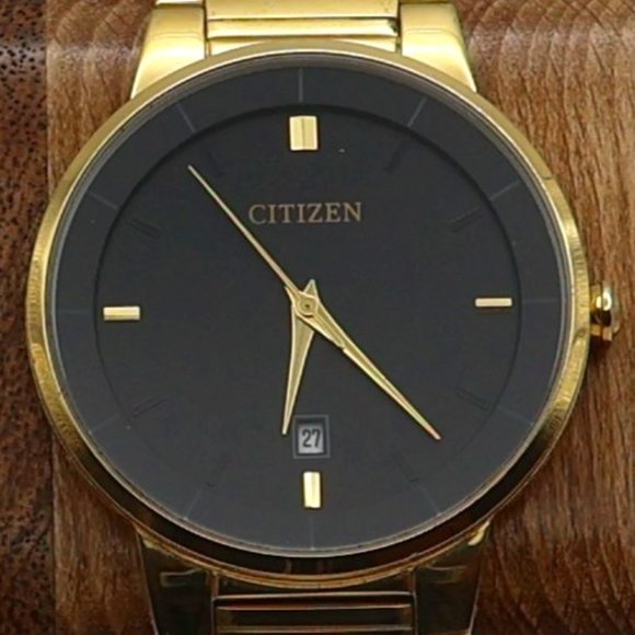 Citizen | Accessories | Citizen Mens Classic Gold 4mm Watch Black Dial ...